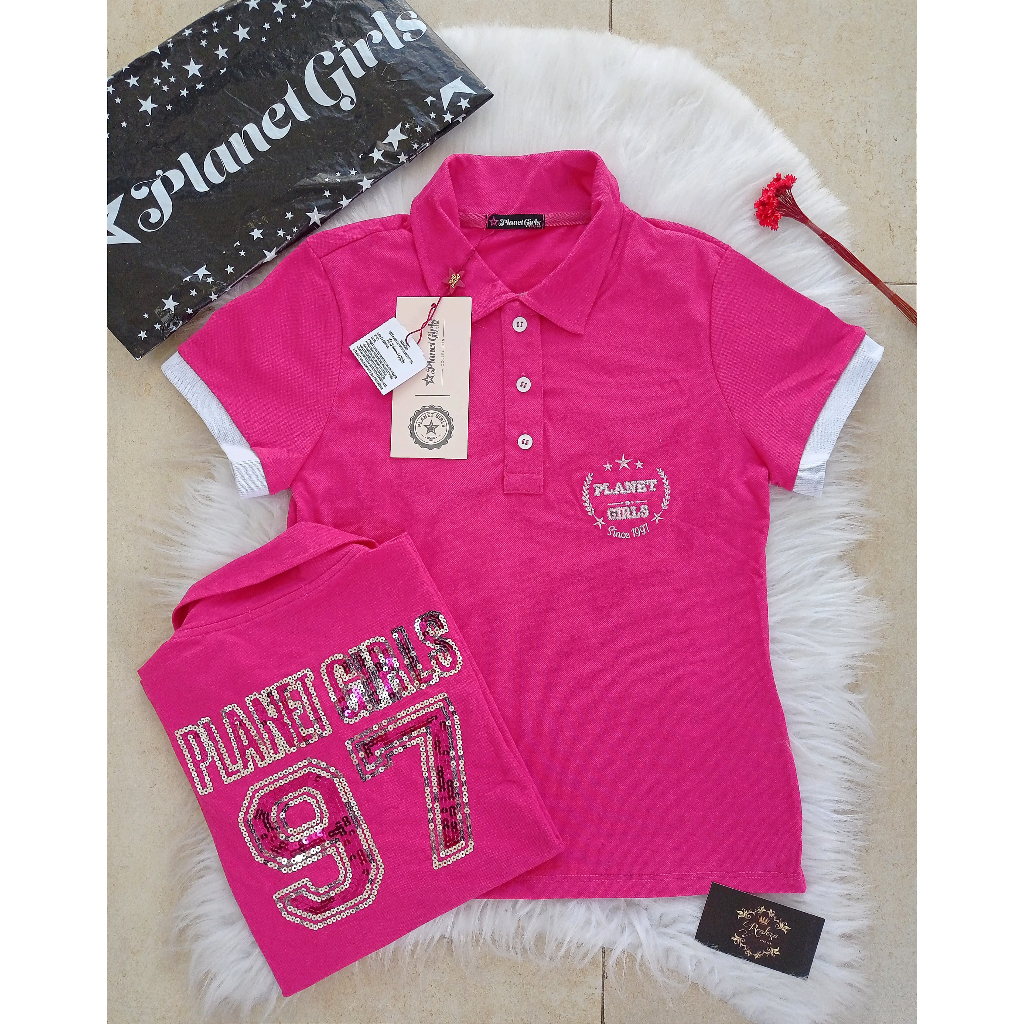 Polo Planet Girls Original Pink 2024 | Shopee Brasil