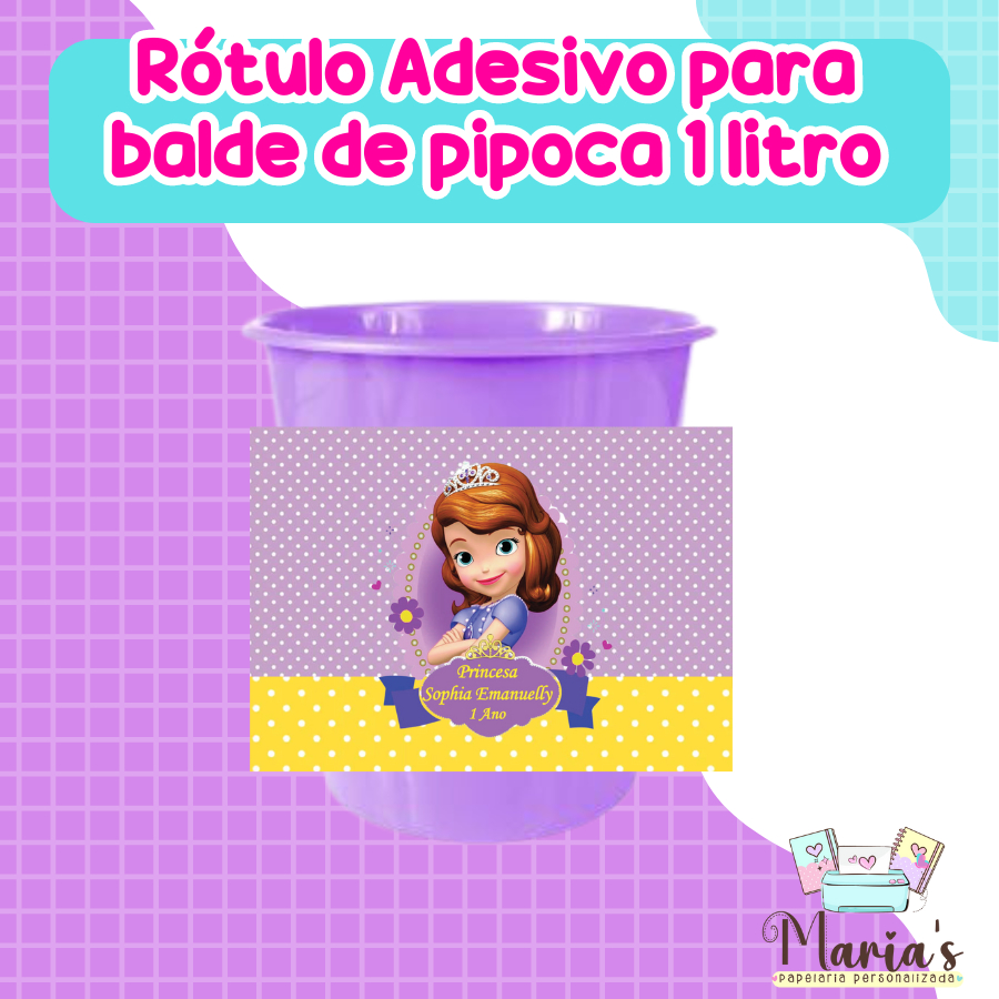 RÓTULO ADESIVO PERSONALIZADO PARA BALDE DE PIPOCA 1 LITRO - PERFEITO ...