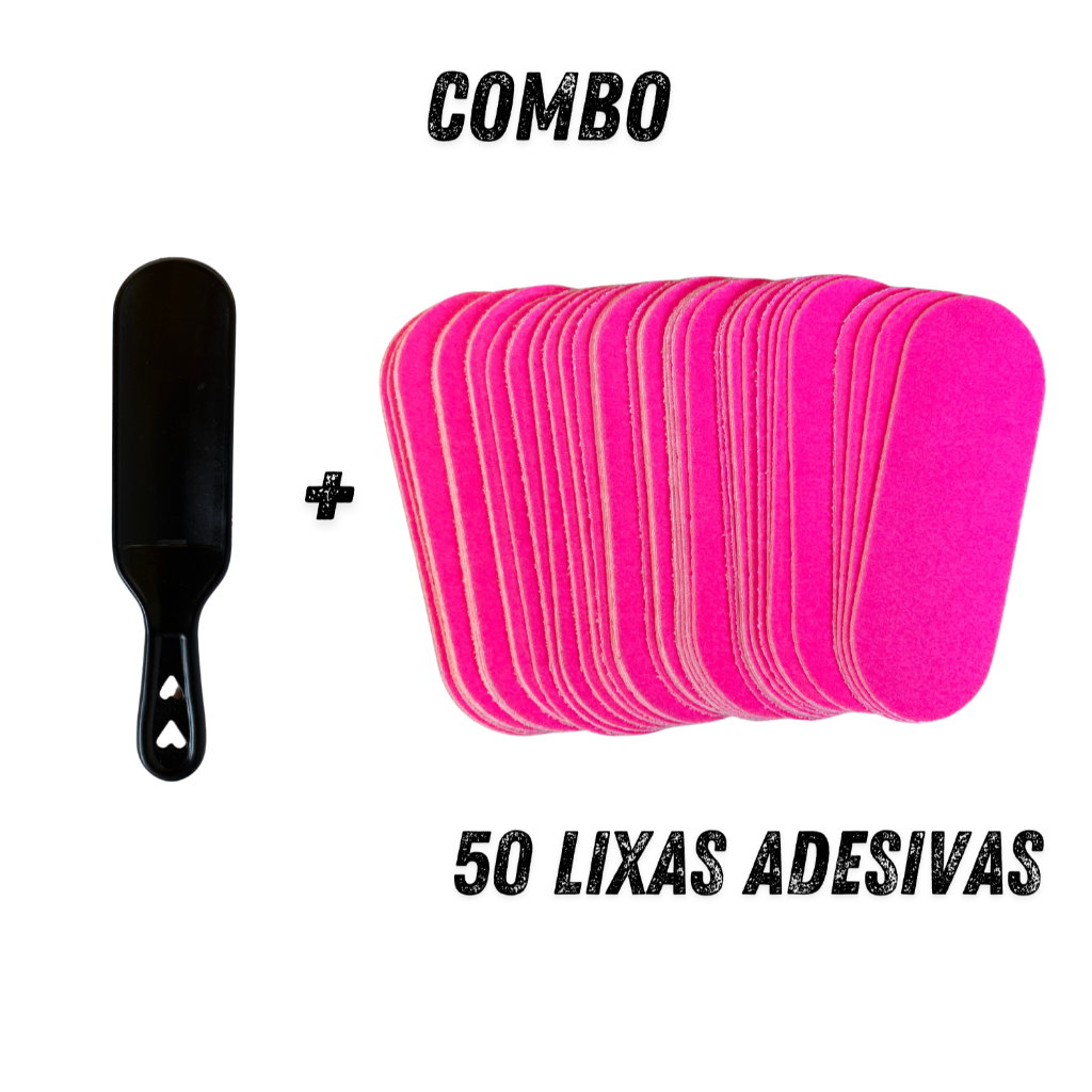 COMBO LIXA PÉS - SUPORTE + 50 LIXAS ADESIVAS - ROSA. | Shopee Brasil