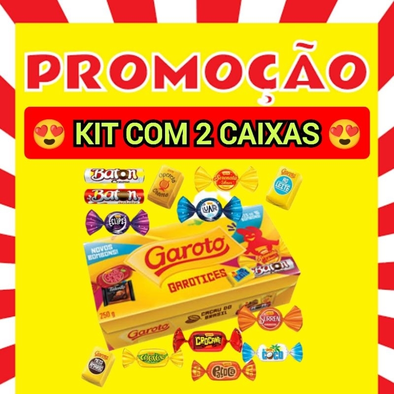 CAIXA DE BOMBOM GAROTO GAROTICES 250g | Shopee Brasil