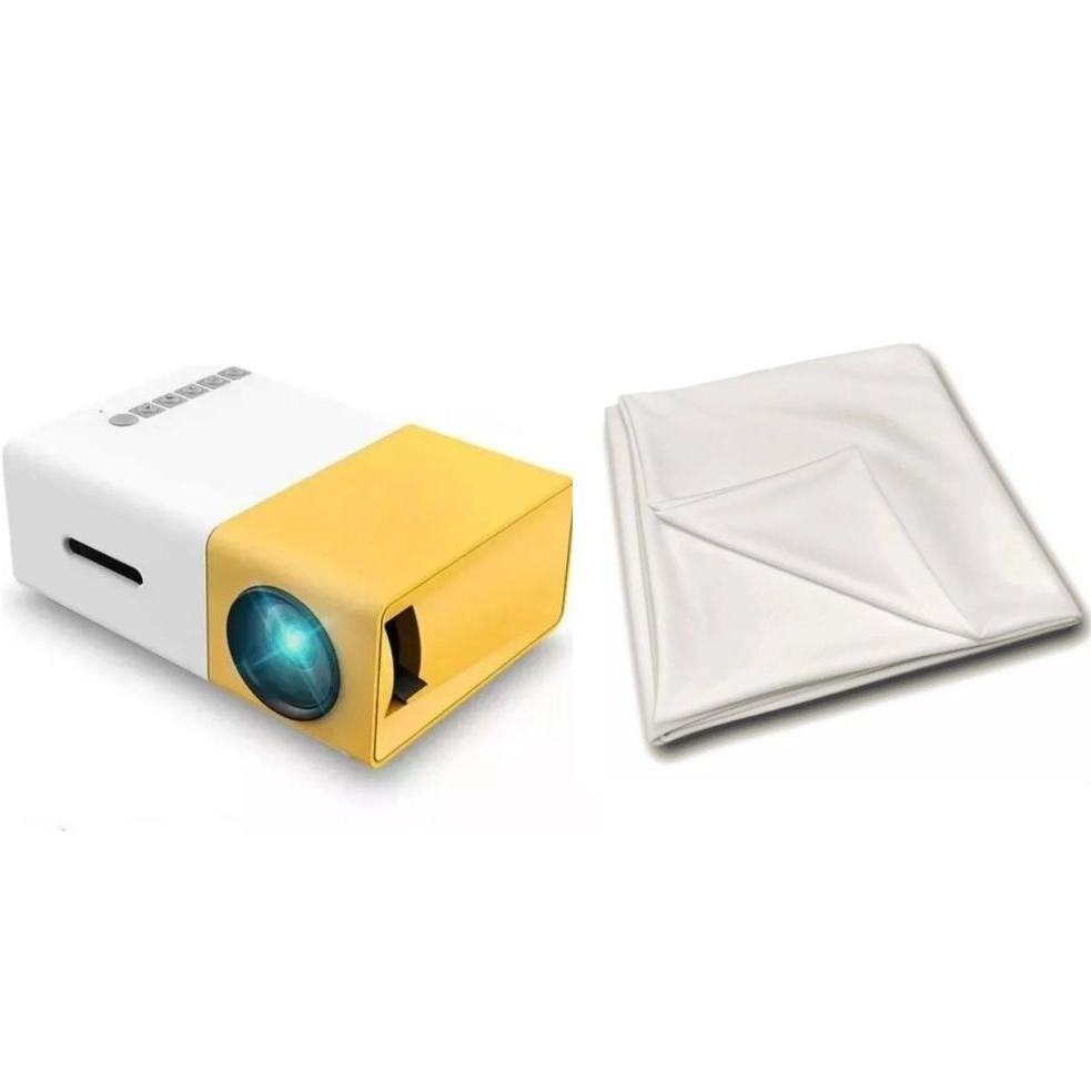 Kit Mini Projetor Portátil YG300 Full HD Hdmi Data Show 110v/220v ...