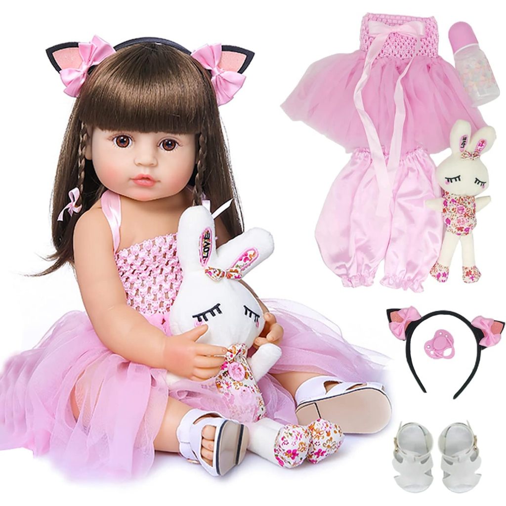 Boneca Bebe Reborn Boneca Silicone Realista Alice Boneca 55CM IG 520 ...