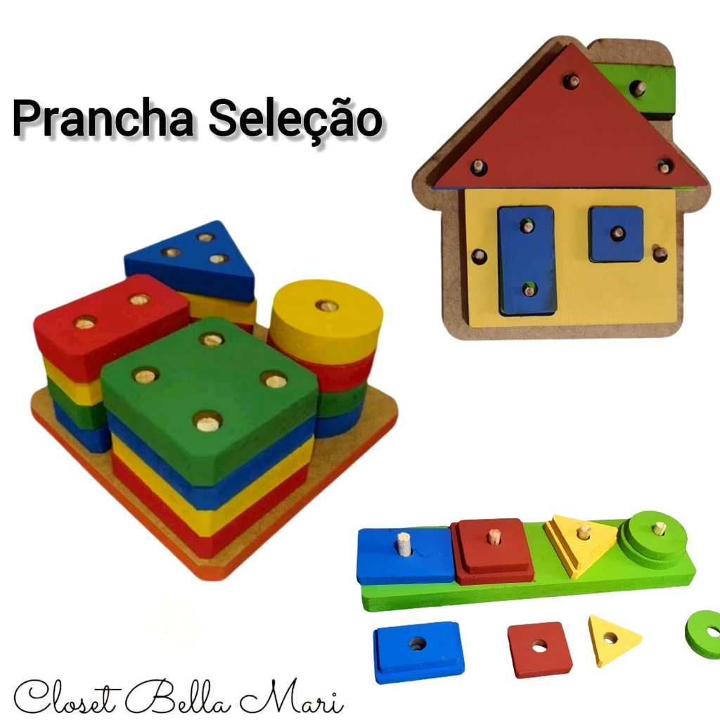 Brinquedo Pedagógico Prancha Formas Geométricas prancha de seleção ...