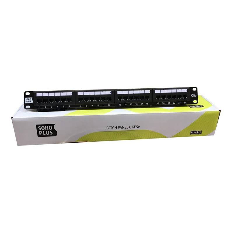 PATCH PANEL SOHOPLUS CAT.5E - 24 PORTAS T568A/B | Shopee Brasil