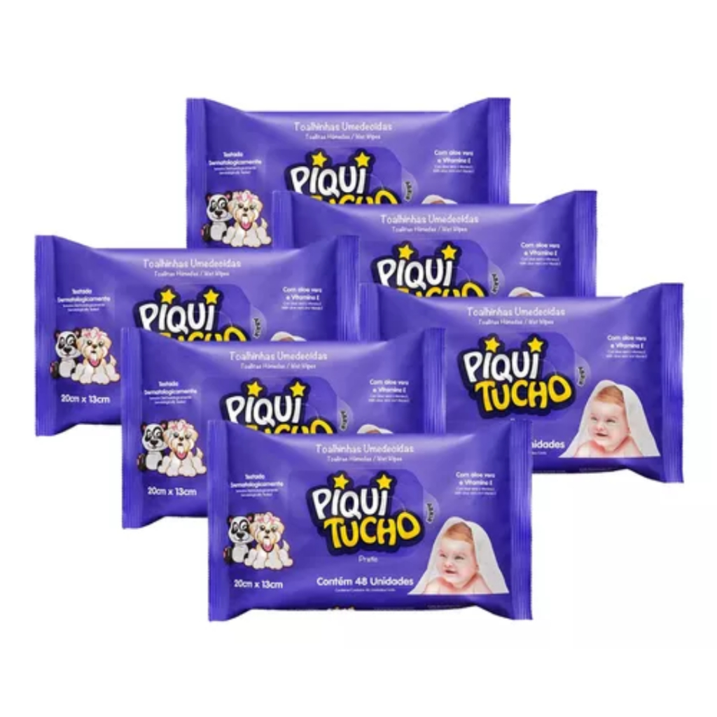 Kit c/6 Toalha Umedecida Piquitucho 48 Unidades | Shopee Brasil