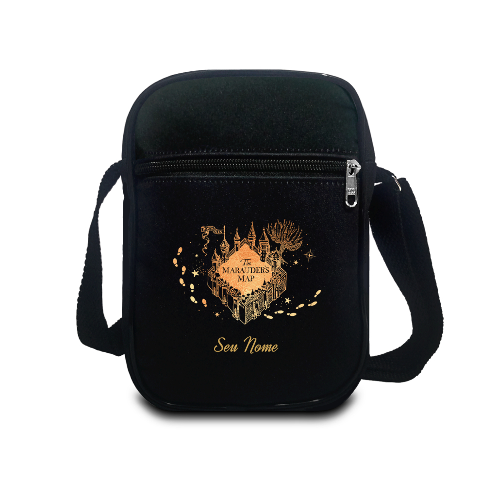 Shoulder Bag Harry Potter Mapa do Maroto Gold Personalizada Com Nome ...