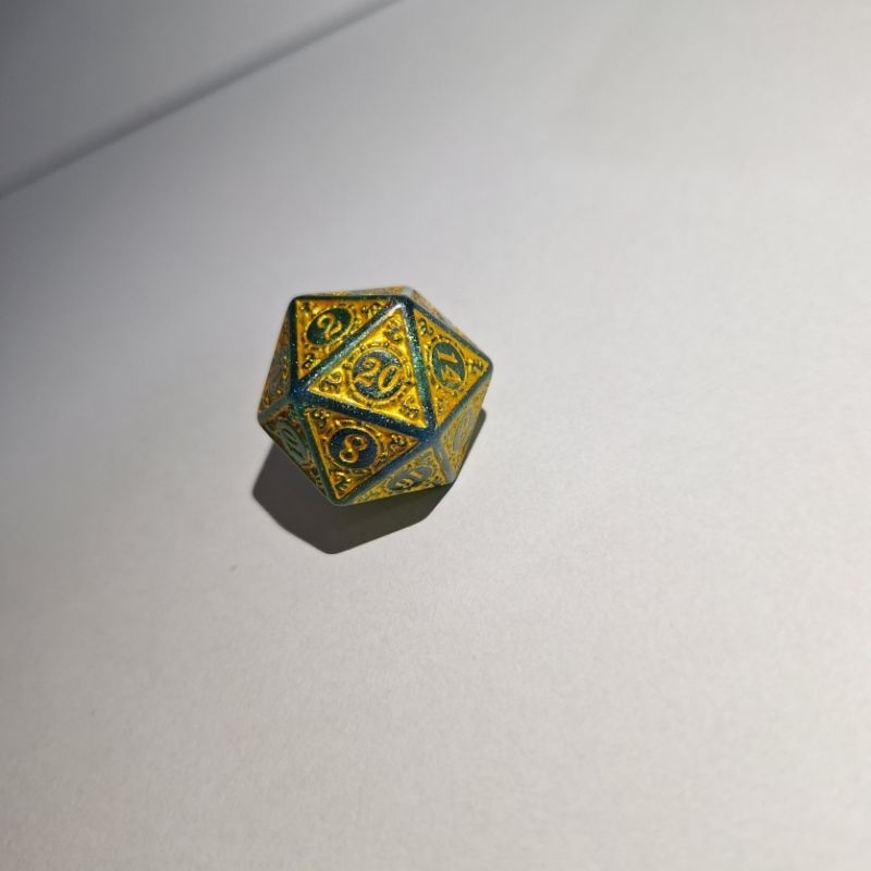 Dado RPG - D20 - Dourado Detalhado | Shopee Brasil