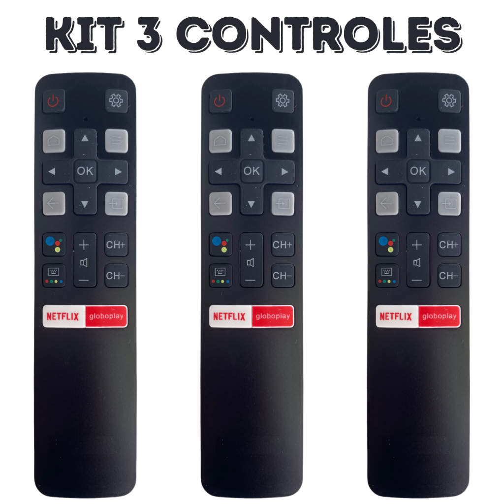Kit Controle Remoto Tcl Tv Smart Rc802v 55p8m 4K Netflix Globoplay ...
