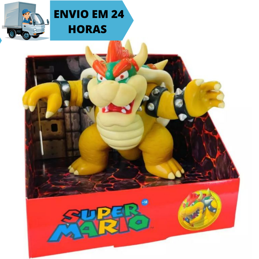 Boneco Bowser Super Mario Bros Articulável 22cm Super Size Action ...