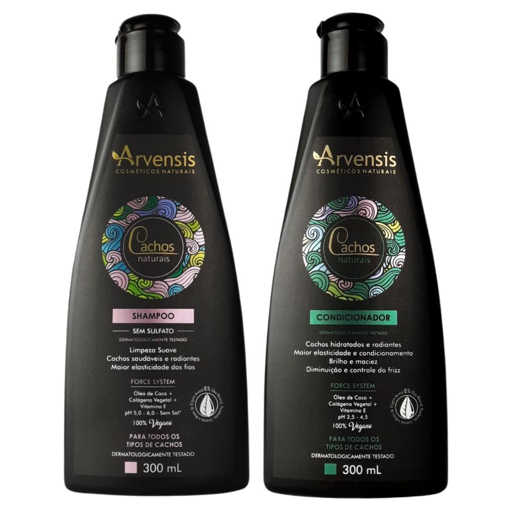 Kit Arvensis Cachos Naturais Shampoo + Condicionador 300ml | Shopee Brasil