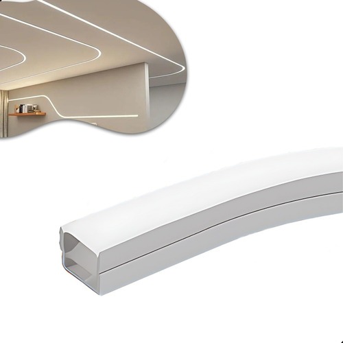 Perfil Flexível Sobrepor 1 Metro 20x10mm Ip68 + Fita Led 240 + Fonte 5A ...