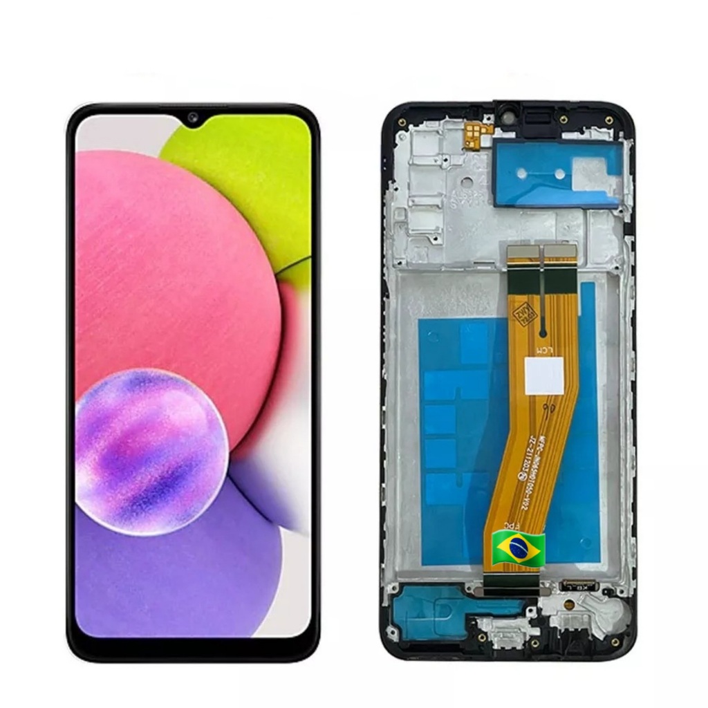 Display A03s Original Nacional Tela Frontal Touch A037 com Aro | Shopee Brasil