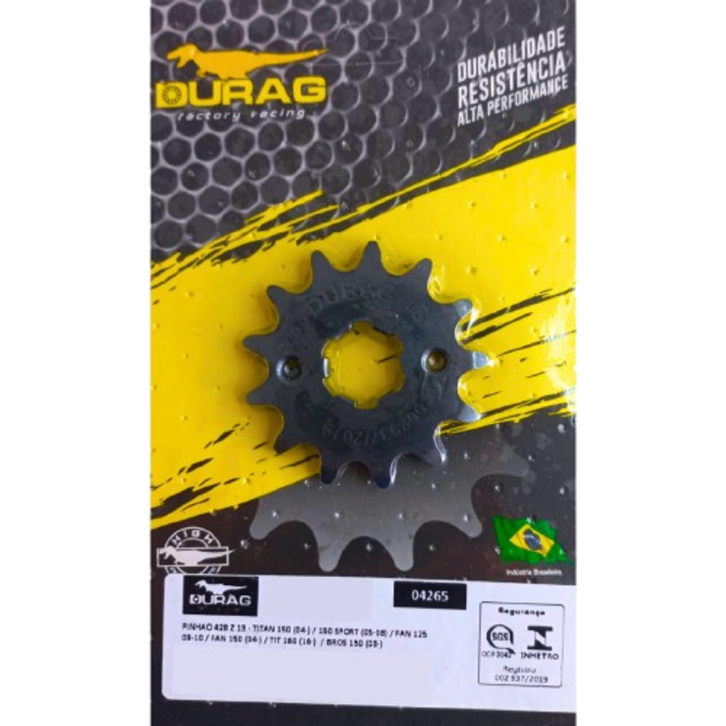 Pinhão Aço 13 Dentes Cg Fan 150 Ler Anúncio Durag 031.13 | Shopee Brasil