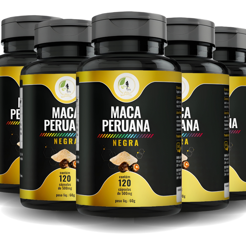 Kit 5 Maca Peruana Negra 600 cápsulas - Fits Life * | Shopee Brasil