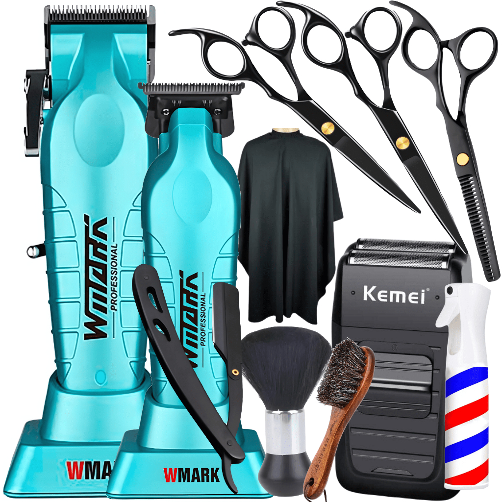 Kit Maquina Cortar Cabelo Maquina de Acabamento Wmark NG133 NG317 ...