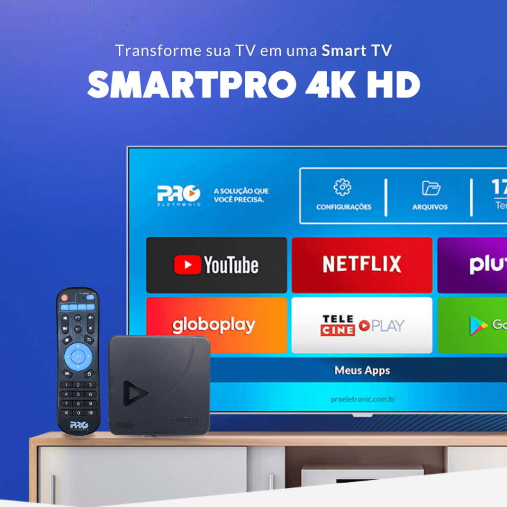 SmartPro SmartBox 4k Ultra HD Netflix Youtube Spotify 2gb RAM Transforme TV em Smart TV ...