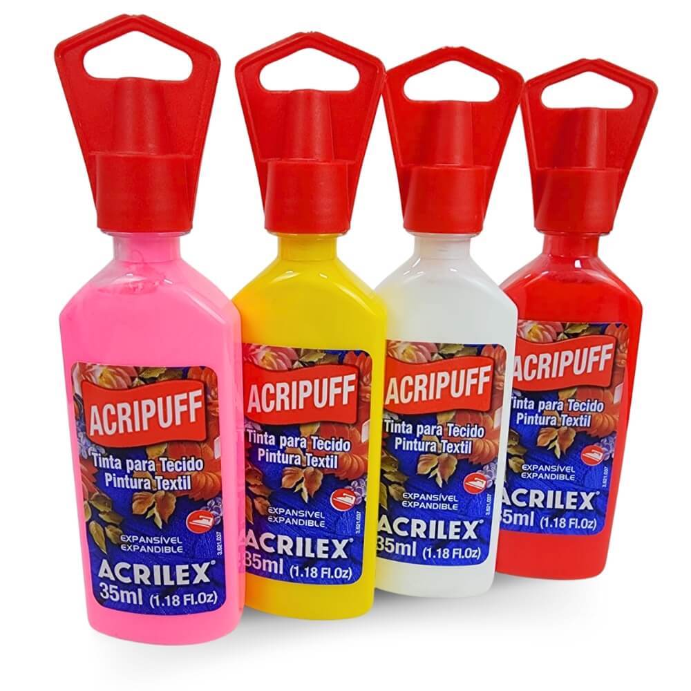Tinta p/ Tecido e Pintura Textil Acripuff Acrilex 35ml | Shopee Brasil