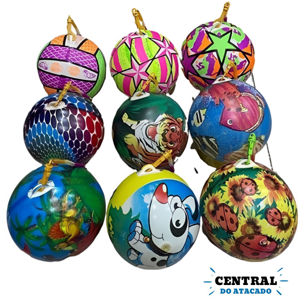 KIT 50 BOLAS COM MOLA IOIÔ BOLA INFANTIL BOLA DE VINIL PING PONG ...