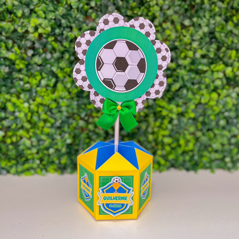 Kit Centro de mesa Futebol Copa Brasil Personalizado | Arranjo Cachepô ...