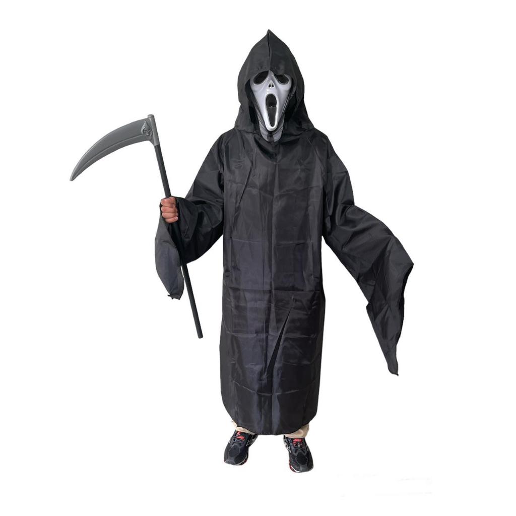 Kit Capa e Mascara do Pânico Adulto Halloween Terror Cosplay ...