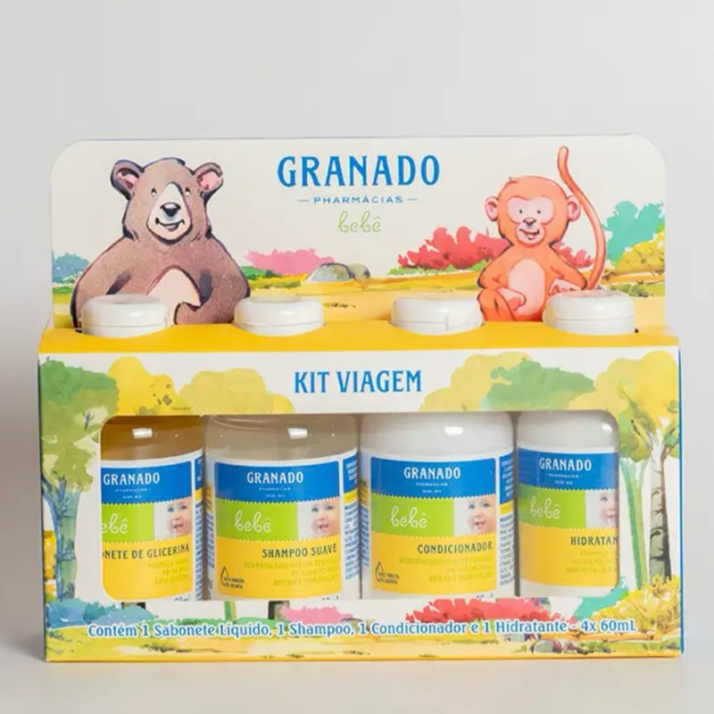 Kit Miniaturas Bebê Tradicional viagem Granado 4X60ML | Shopee Brasil