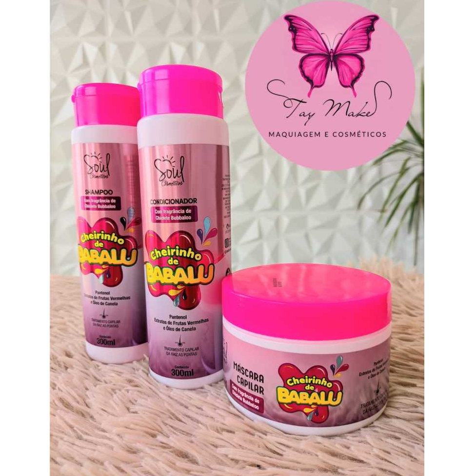 KIT CAPILAR 3 ITENS CHEIRINHO DE BABALU SOUL COSMETICOS (SH 300ML ...
