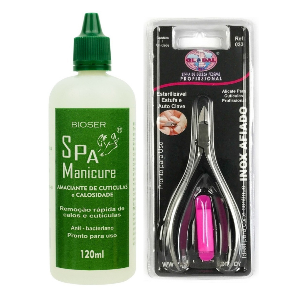 Alicate de Cuticulas Ref 033 e Amolecedor 120ml | Shopee Brasil