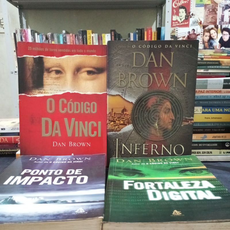 4 Livros Dan Brown - O Código da Vinci, Inferno, Ponto de Impacto e ...