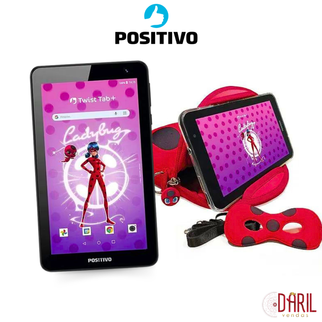 Tablet Positivo Twist Tab Lady Bug com bolsinha Mascara e capa de ...