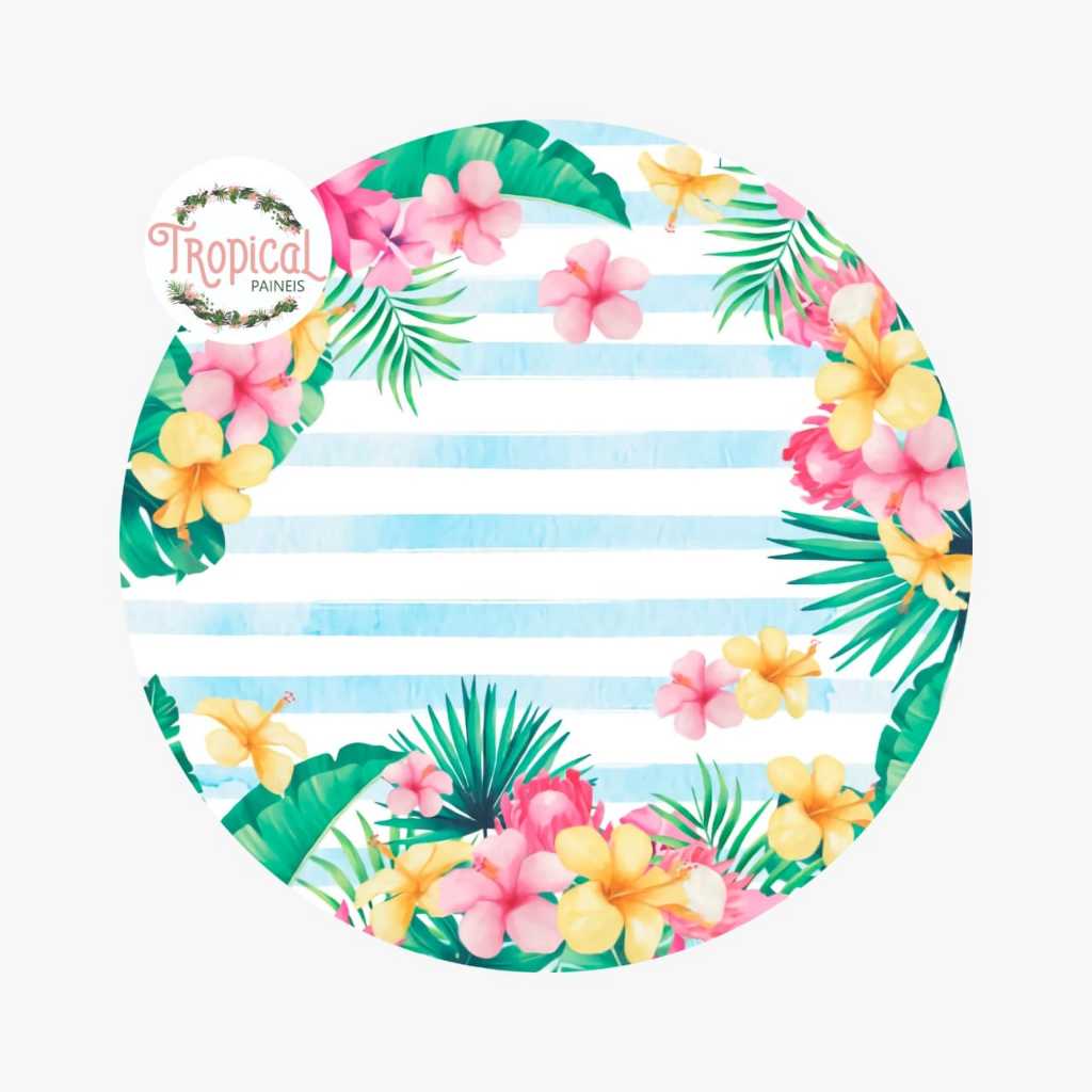 PAINEL REDONDO TEMA: FLORAL TROPICAL | Shopee Brasil