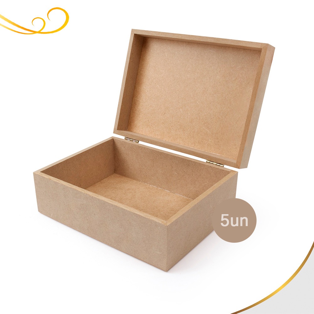 Kit C/5 Caixas Retangular 20x15x8,5 Para Lembrancinha em Mdf | Shopee ...