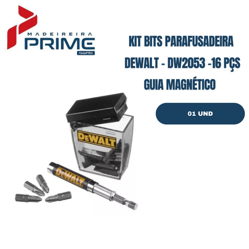 Kit Bits Parafusadeira Dewalt 16 Pçs Guia Magnético Dw2053 ...