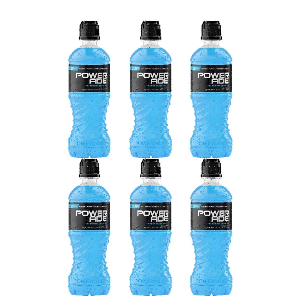 Kit Isotônico Powerade Sabor Mix de Frutas PET 500ML fardo com 6 UNID ...