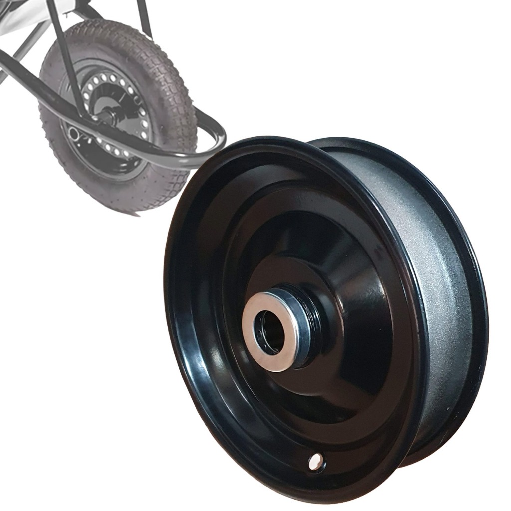 Roda Metal Aro 8 C/Rolamento Rolete Carrinho Mão Carriola Carretinha p ...