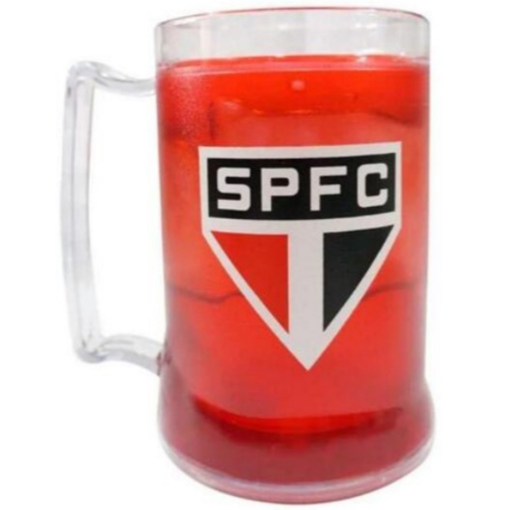 Caneca Gel Escudo SPFC São Paulo Vermelha 400ml Ref.:14043 | Shopee Brasil