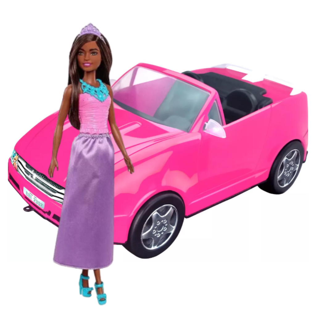 Boneca Barbie Original Princesa Carro Rosa Para Bonecas Veiculos de ...