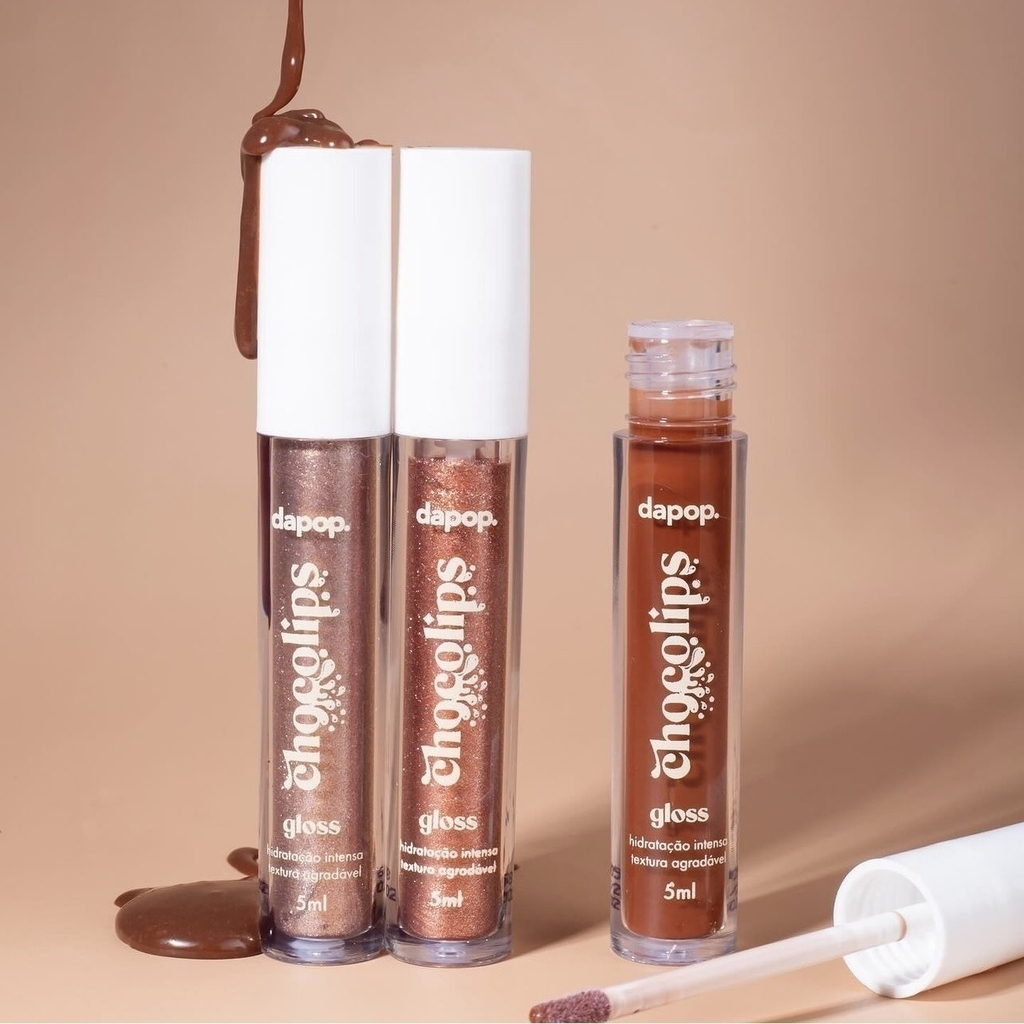 Gloss Chocolate Chocolips Dapop Marrom Brilho Labial | Shopee Brasil