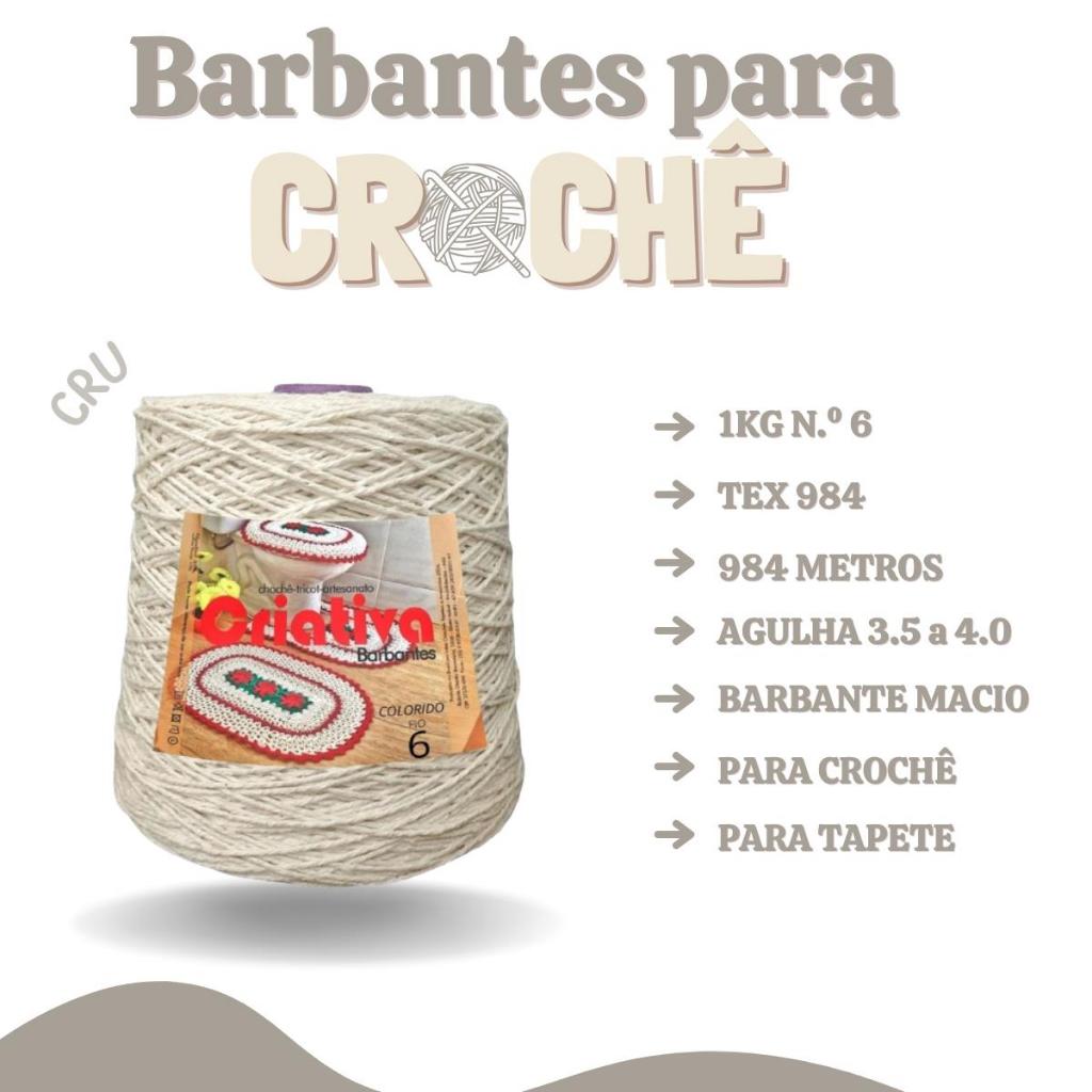 Barbante Para Crochê Criativa 1Kg Fio Número 6 Colorido | Shopee Brasil