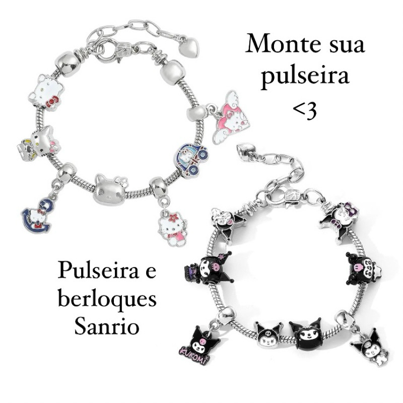 Monte sua pulseira de berloques - Sanrio (hello kitty e kuromi ...