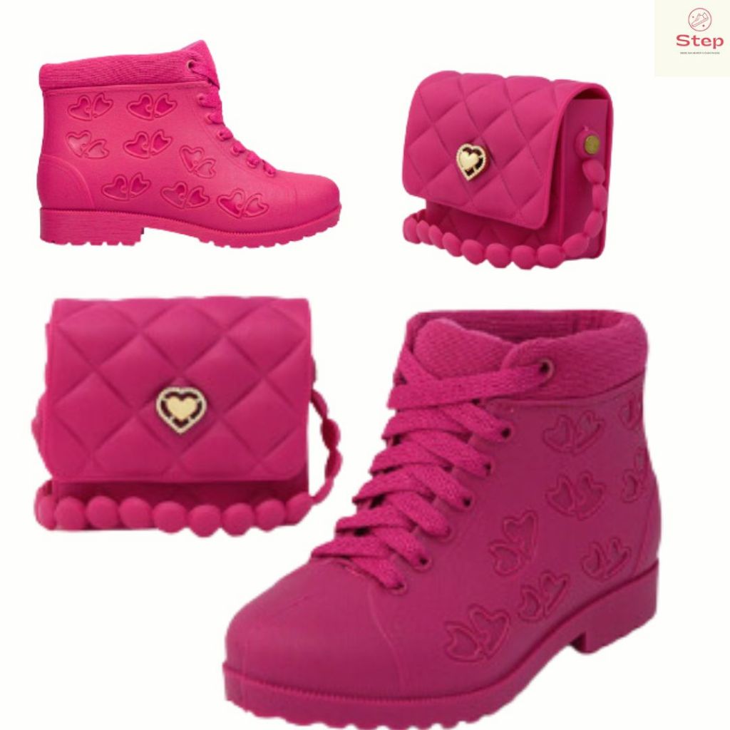 Botinha com Bolsa Infantil Moda Meninas Loja Step Qualidade Garantida ...