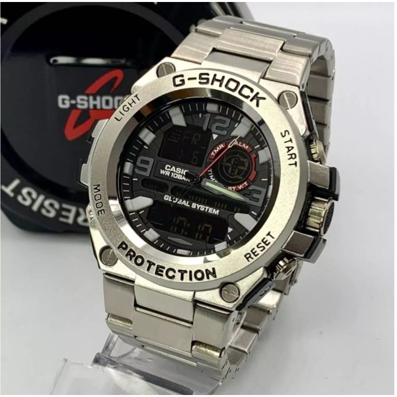 Relógio Masculino G-Shock Tokyo Gold - Pulseira de metal Prateada Esportivo de Luxo Prova D'água ...