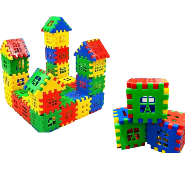 BLOCOS DE MONTAR CASINHA 48 peças INFANTIL BRINQUEDOS MONTA MONTA PARA ...