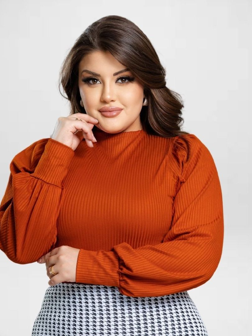 Blusa Feminina Manga Longa Plus Size Vida Modas Princesa | Shopee Brasil