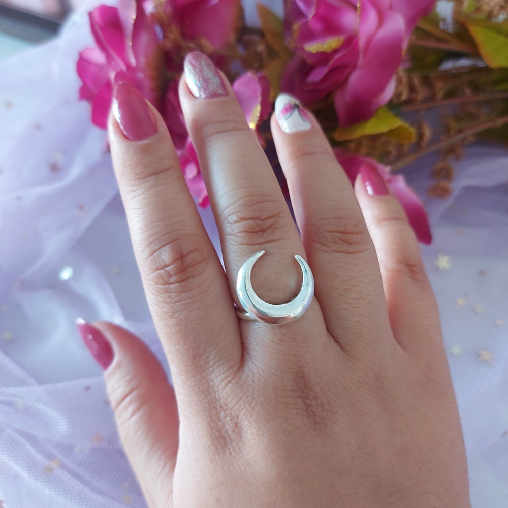 Anel Feminino Lua Prateada | Shopee Brasil