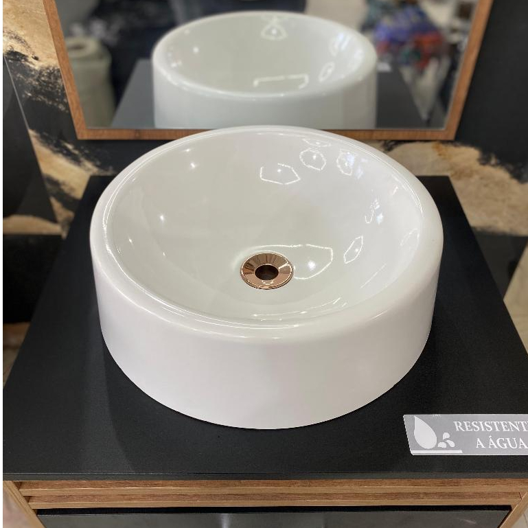 Cuba Sobrepor Oval Redonda Alto-Brilho Marmorite Modelo- Full Moon ...