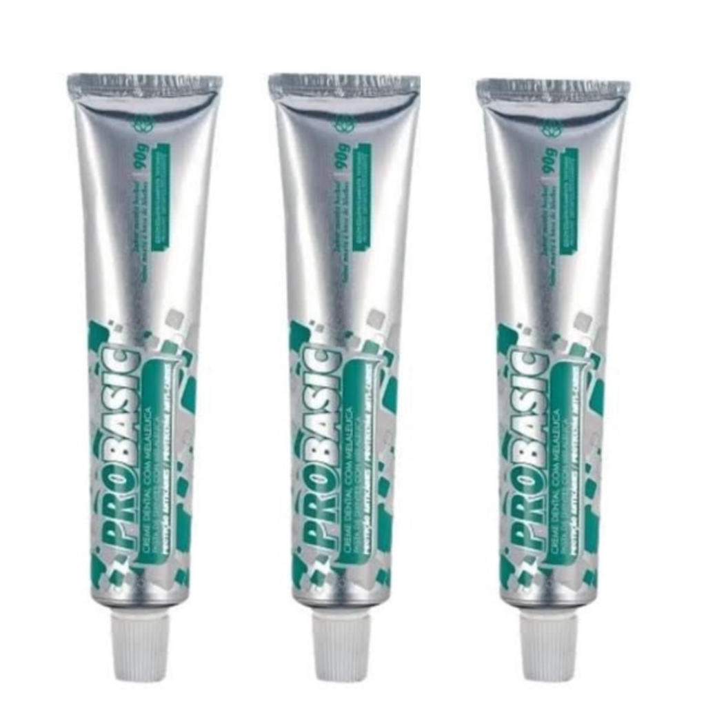Creme Dental Probasic com Melaleuca Gel 90g Hinode Sem Flúor (Original) | Shopee Brasil