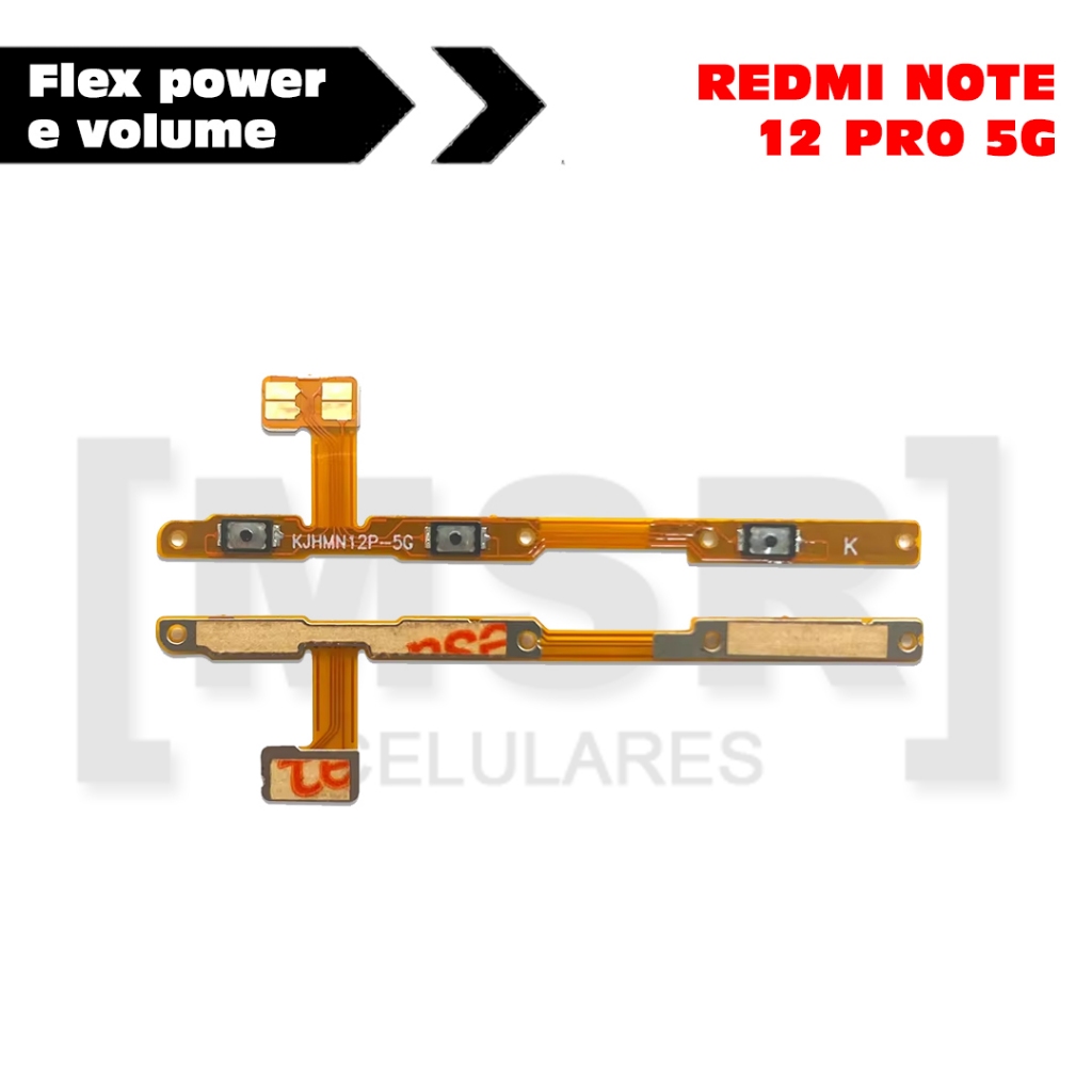 Flex power e volume celular XIAOMI modelo REDMI NOTE 12 PRO 5G | Shopee ...
