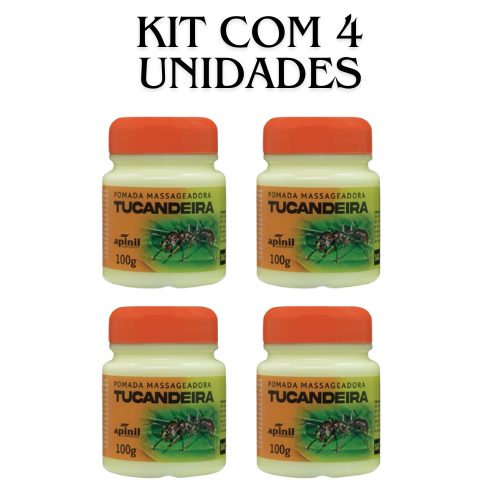 Kit com 4 Pomada Massageadora Tucandeira 100g Apinil | Shopee Brasil