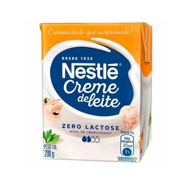 Kit 5 Creme de Leite Nestlé Leve Zero Lactose Tetra Pack 200g | Shopee ...