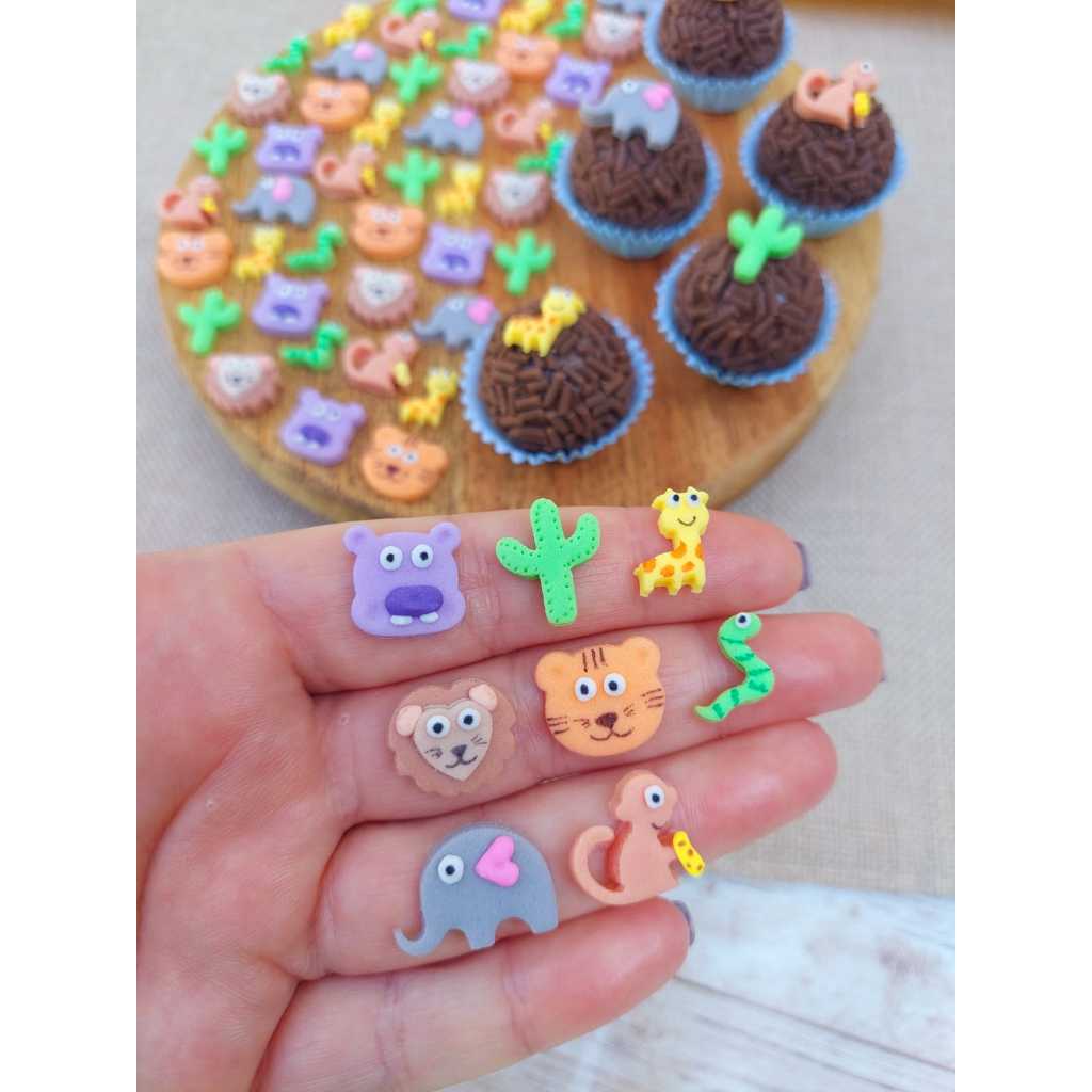 Mix Safari Sprinkles, Confeitos de Açúcar, Apliques de Pasta Americana ...